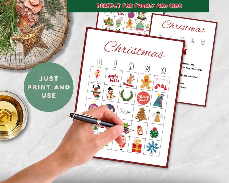 Christmas Bingo, Guest Bingo, Christmas Party Games, Adults Christmas ...