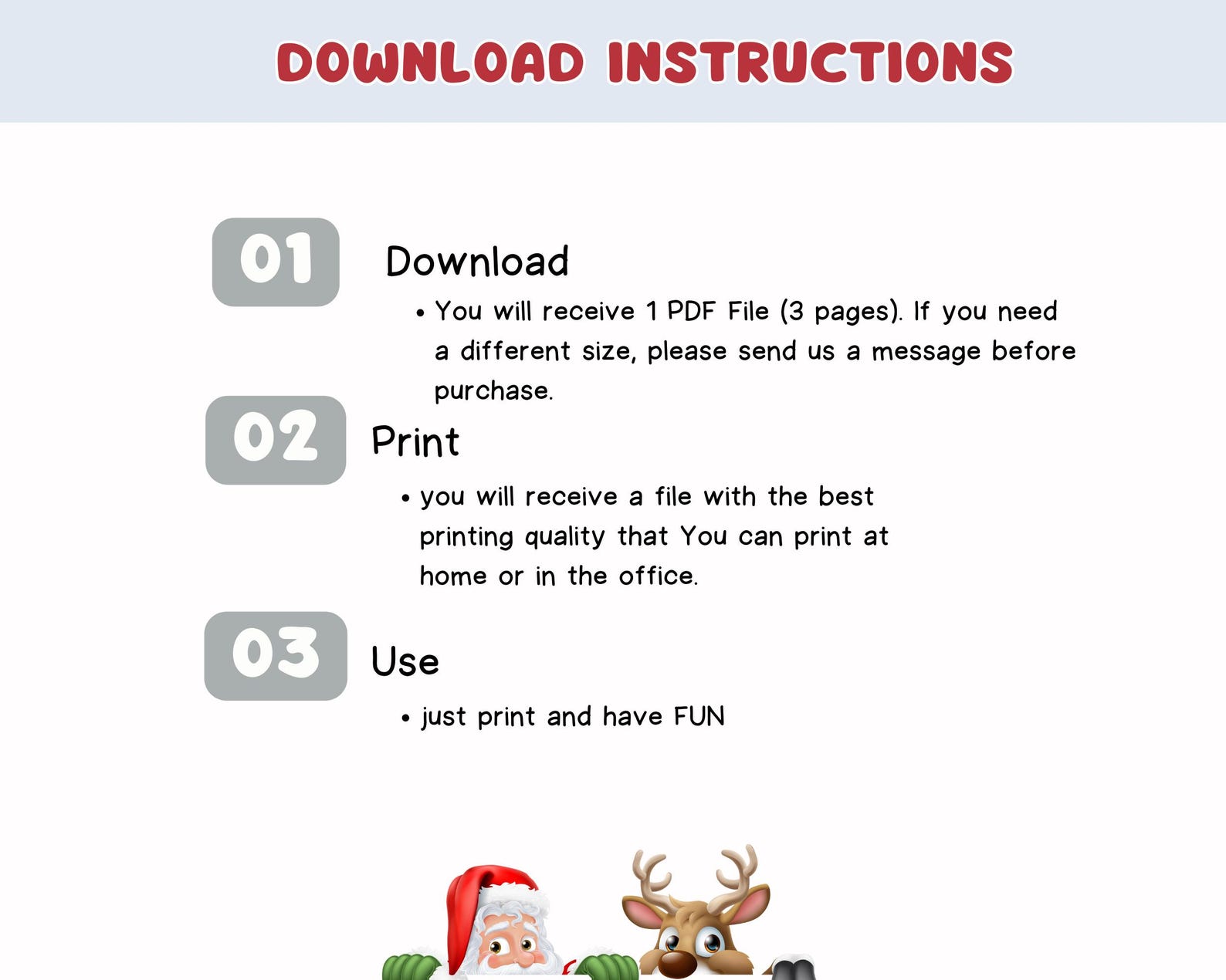 Santa Christmas Countdown, Advent Calendar, Kids Advent Calendar, Santa ...