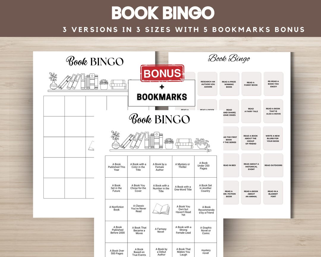 Book Bingo, Reading Challenge, Printable Reading Journal, Reading List ...