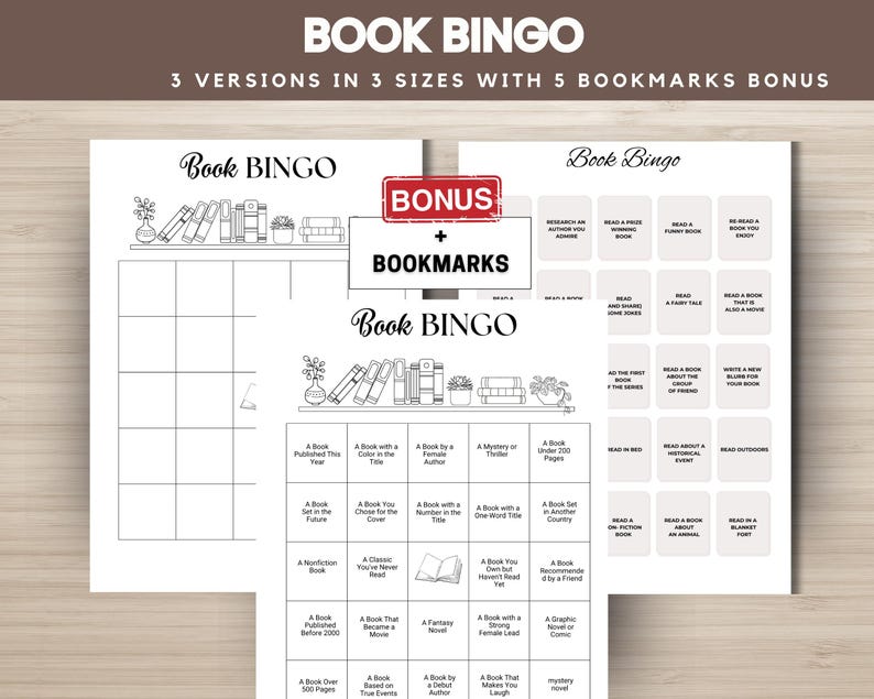 Book Bingo, Reading Challenge, Printable Reading Journal, Reading List ...