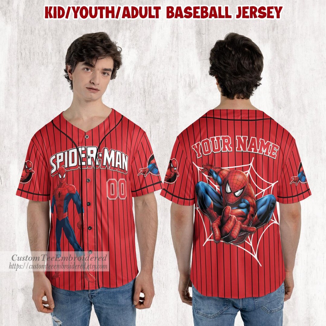 Custom Spiderman Collection Baseball Jersey, Custom Kid Youth Adult ...