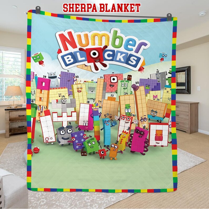Personalized Numberblocks Blanket: Flannel or Sherpa Custom Name ...