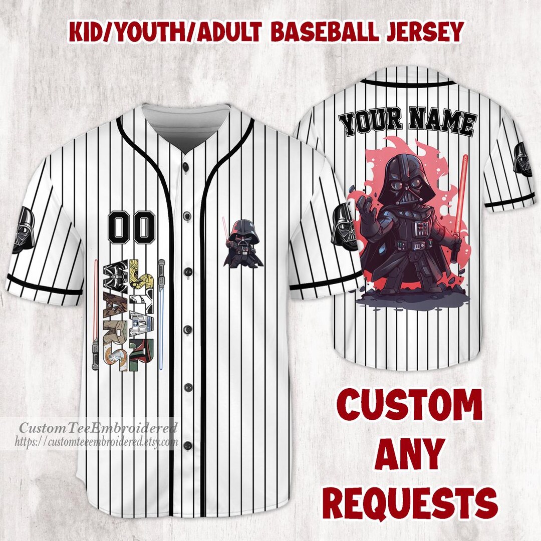 Personalized Darth Vader Baseball Jersey, Star Wars Baseball Jersey ...