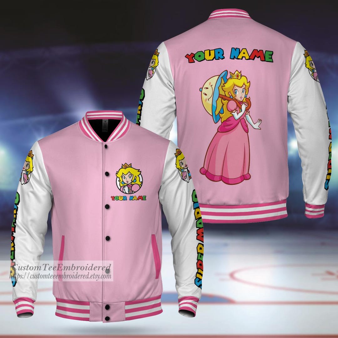 Personalized Princess Peach Baseball Jacket: Super Mario Gaming - Etsy
