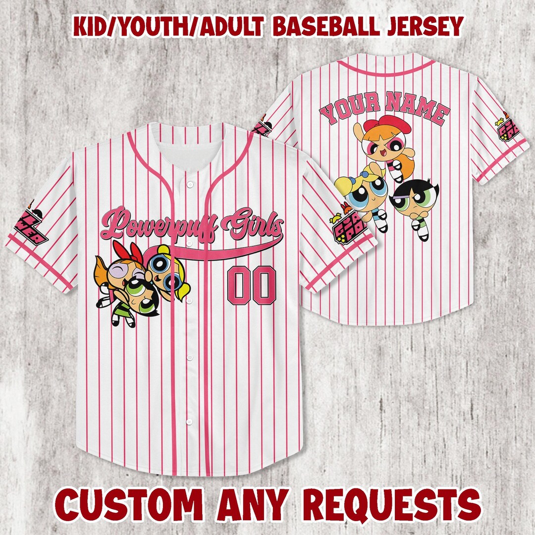 Custom the Powerpuff Girls Baseball Jersey, Buttercup Baseball Jersey ...