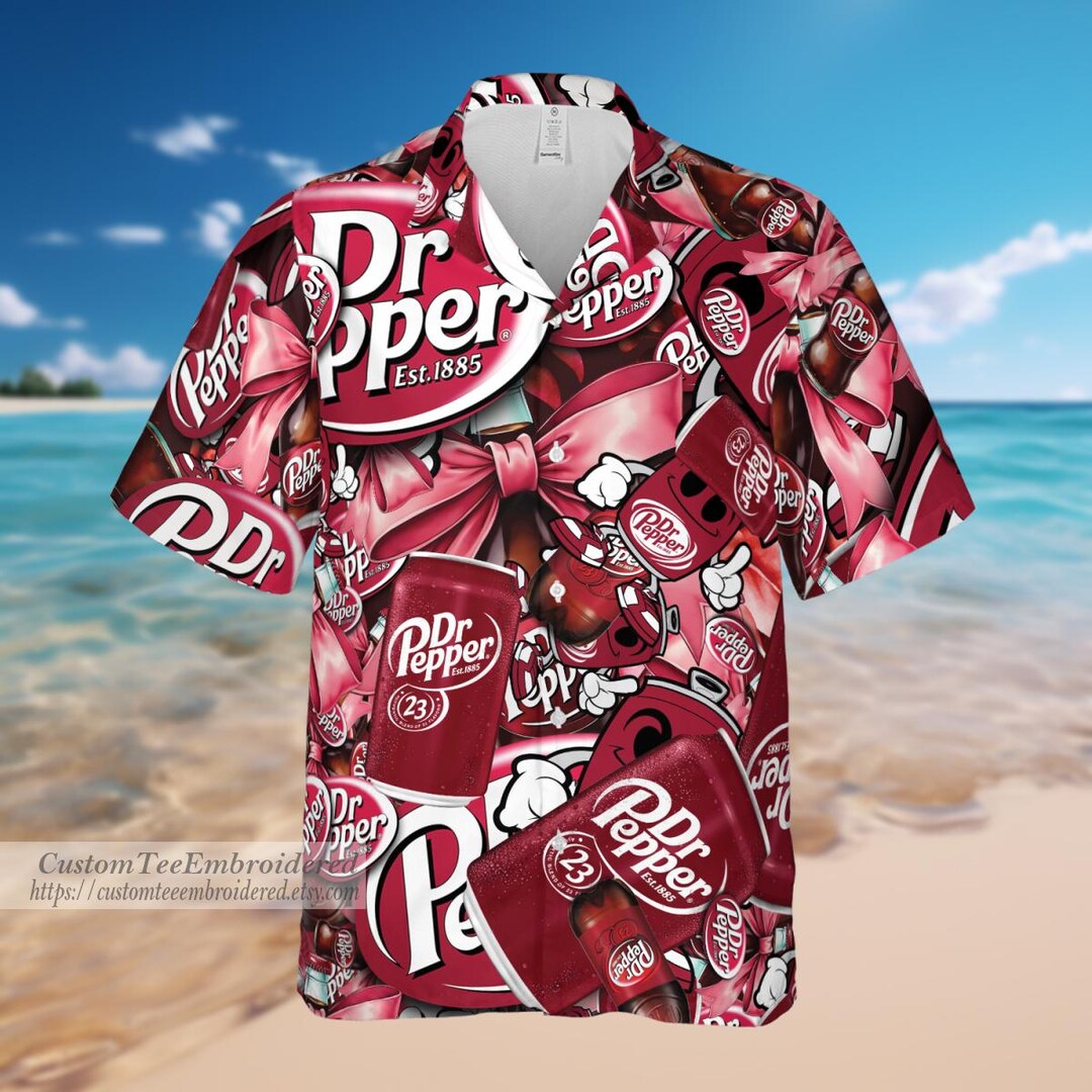 Dr Pepper Button Shirt/shorts, Dr Pepper Hawaiian Shirt, Dr Pepper ...