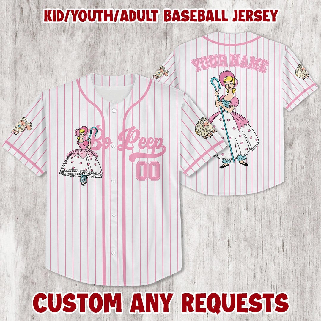 Personalized Toy Story Bo Peep Baseball Jersey – Custom Name for Kids ...