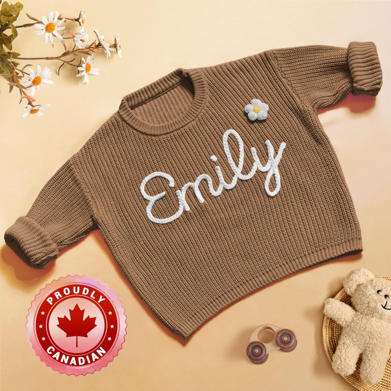 Personalized Baby Sweater With Name/ Hand-embroidered Name Sweater ...