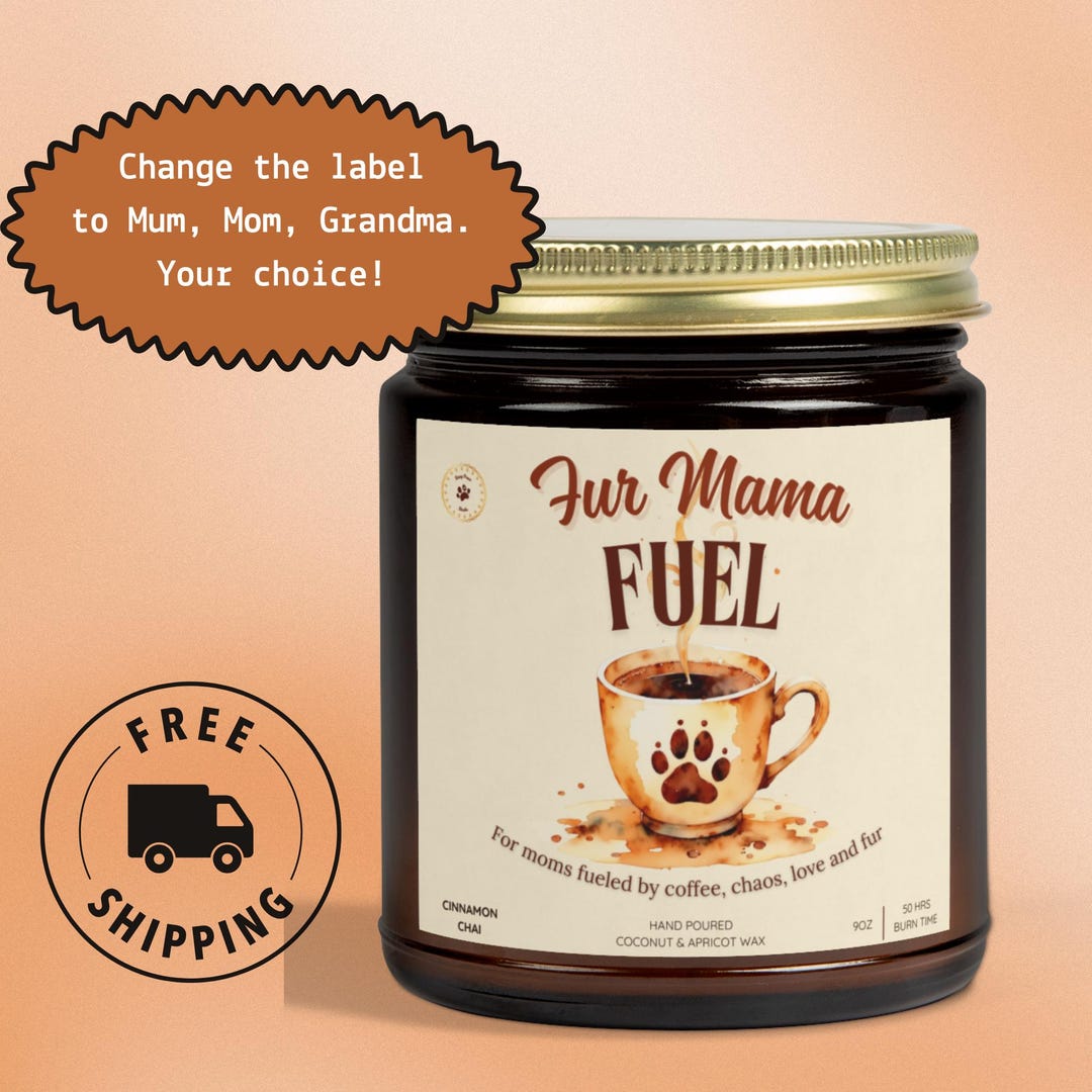 Fur Mama Candle, Funny Mother's Day Gift for Cat Mom, Cat Lover Gift ...