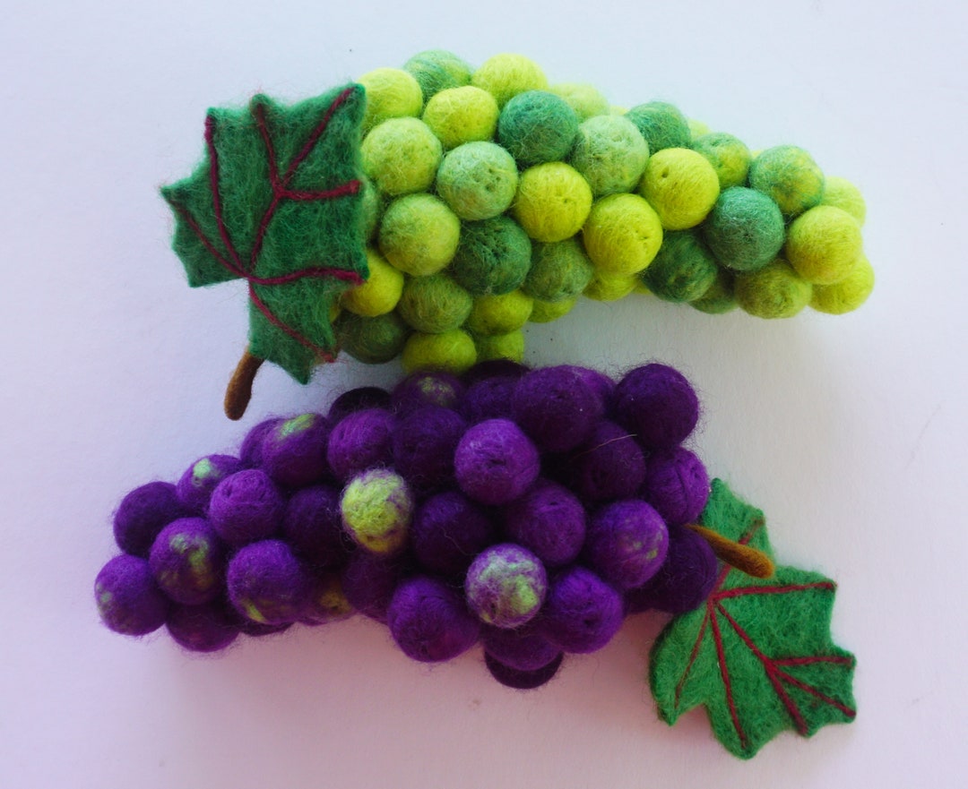 Needle Felted Bunch of Grapes Grape Cluster Felted Fruit Needlefelt ...