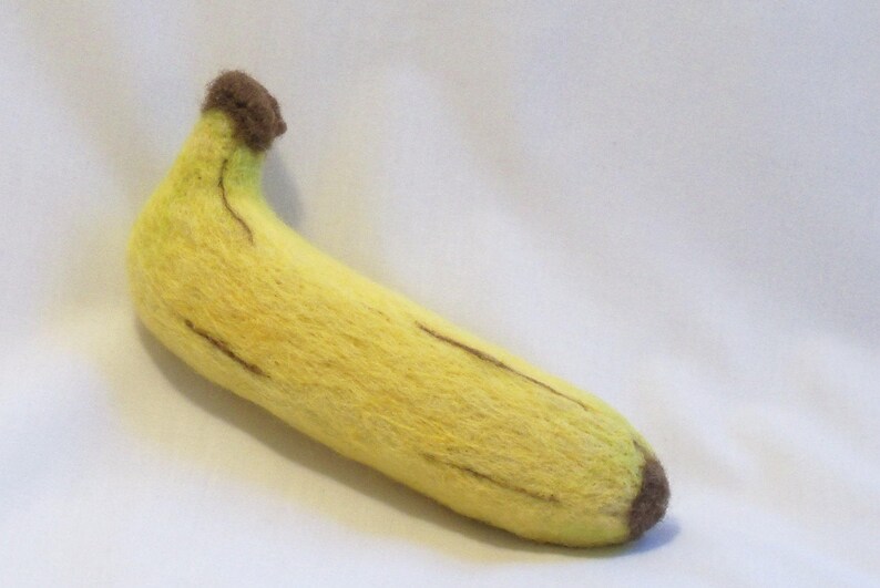 Needle Felted Banana Life Size Felted Fruit Felt Banana - Etsy