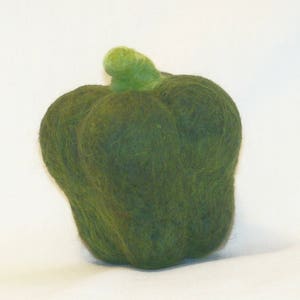 Needle Felted Green Pepper Felt Food Vegetable Kitchen Decor Play Food ...