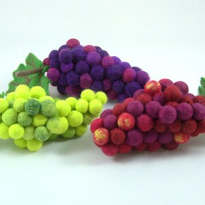 Needle Felted Bunch of Grapes Grape Cluster Felted Fruit Needlefelt ...