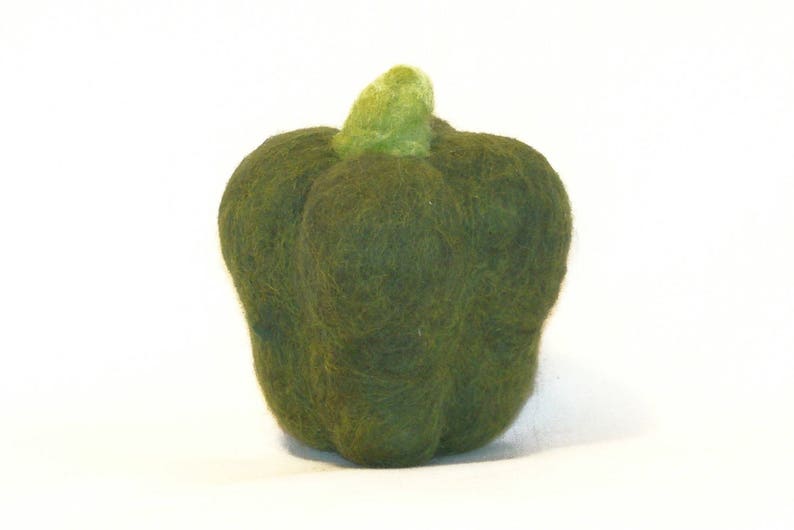 Needle Felted Green Pepper Felt Food Vegetable Kitchen - Etsy
