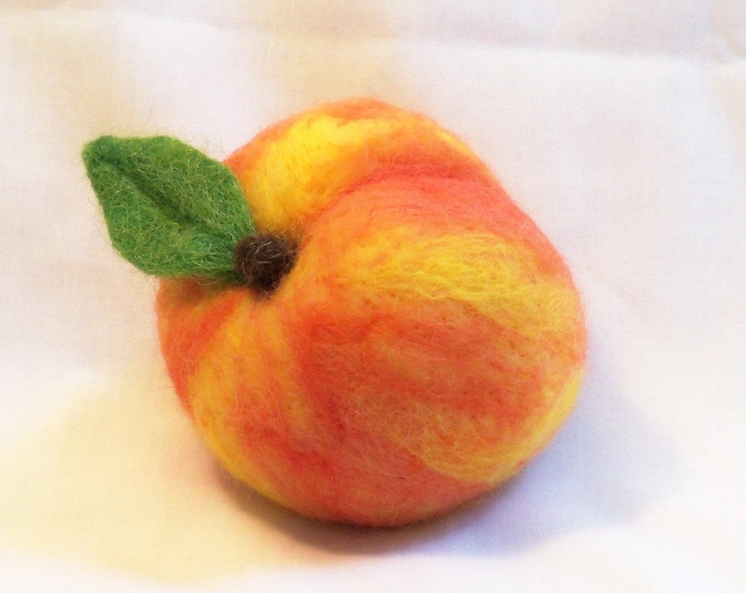 Needle Felted Peach Life Size Felt Fruit Needlefelt - Etsy