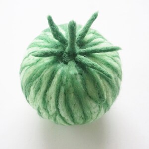 Needle Felted Heirloom Tomato Green Zebra Green Striped Tomato Felted ...