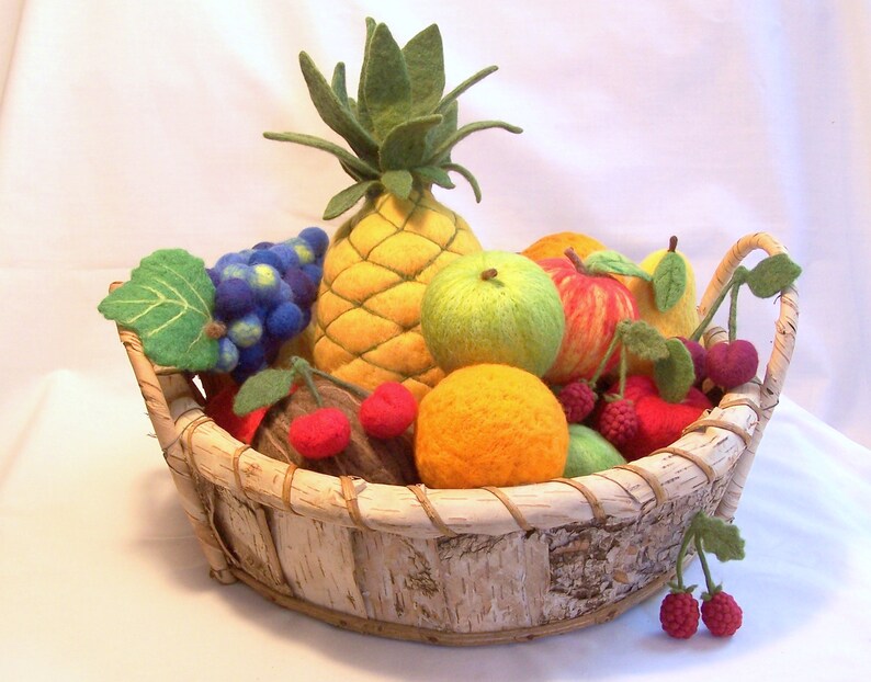 Needle Felted Bunch of Grapes Grape Cluster Felted Fruit - Etsy