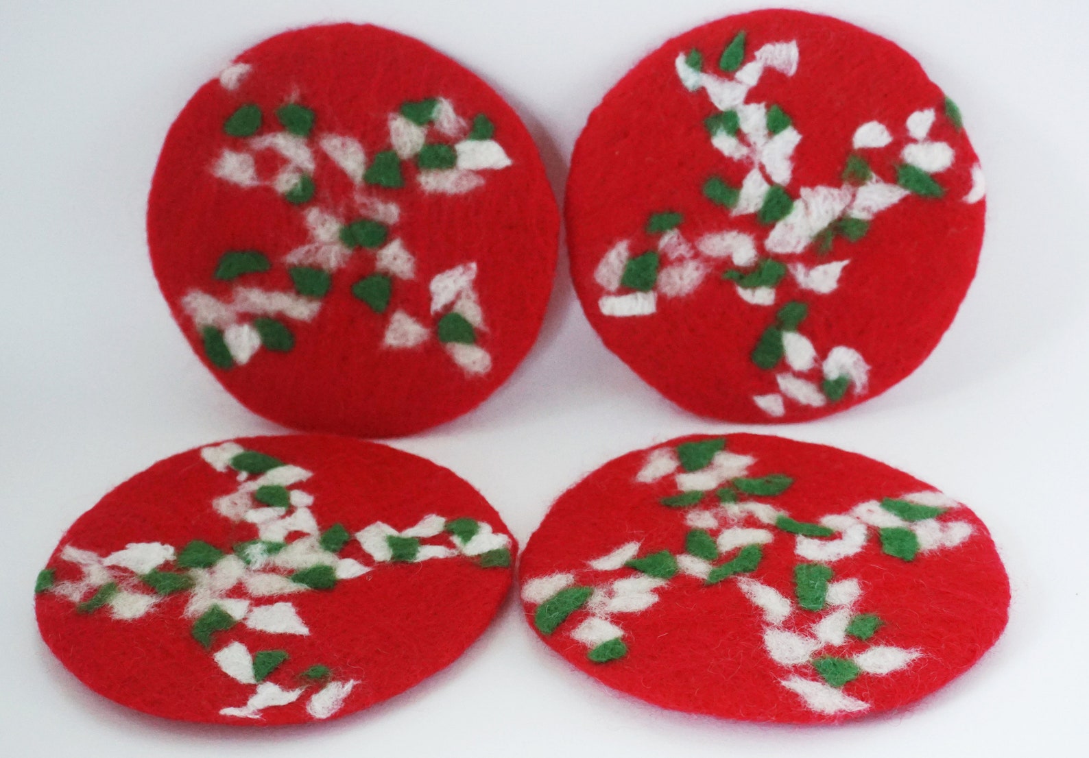 Felt Coasters Set of Four Needle Felted Wool Coasters With - Etsy