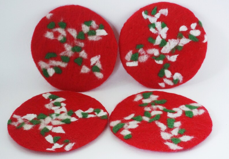 Felt Coasters Set of Four Needle Felted Wool Coasters With - Etsy