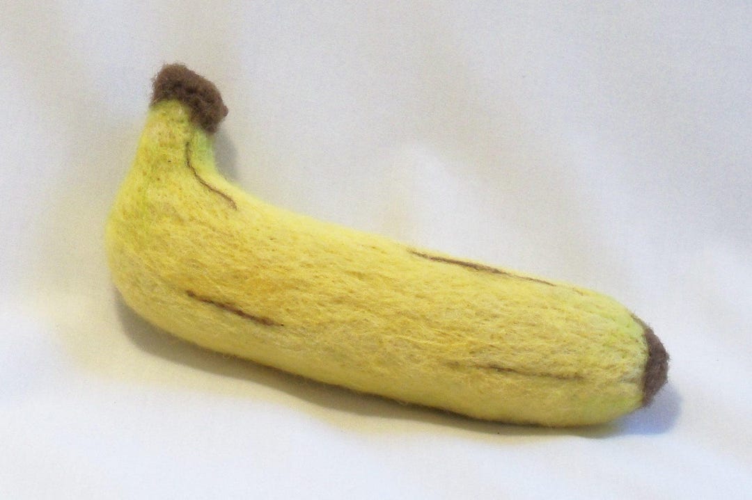 Needle Felted Banana - Life Size - Felted Fruit - Felt Banana ...