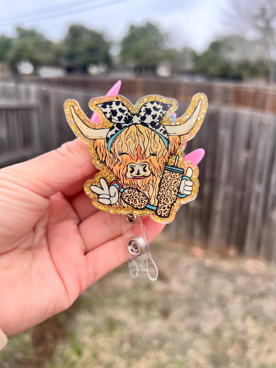 Boujee Cute Cow, Badge Reel, Badge, Badge Holder - Etsy