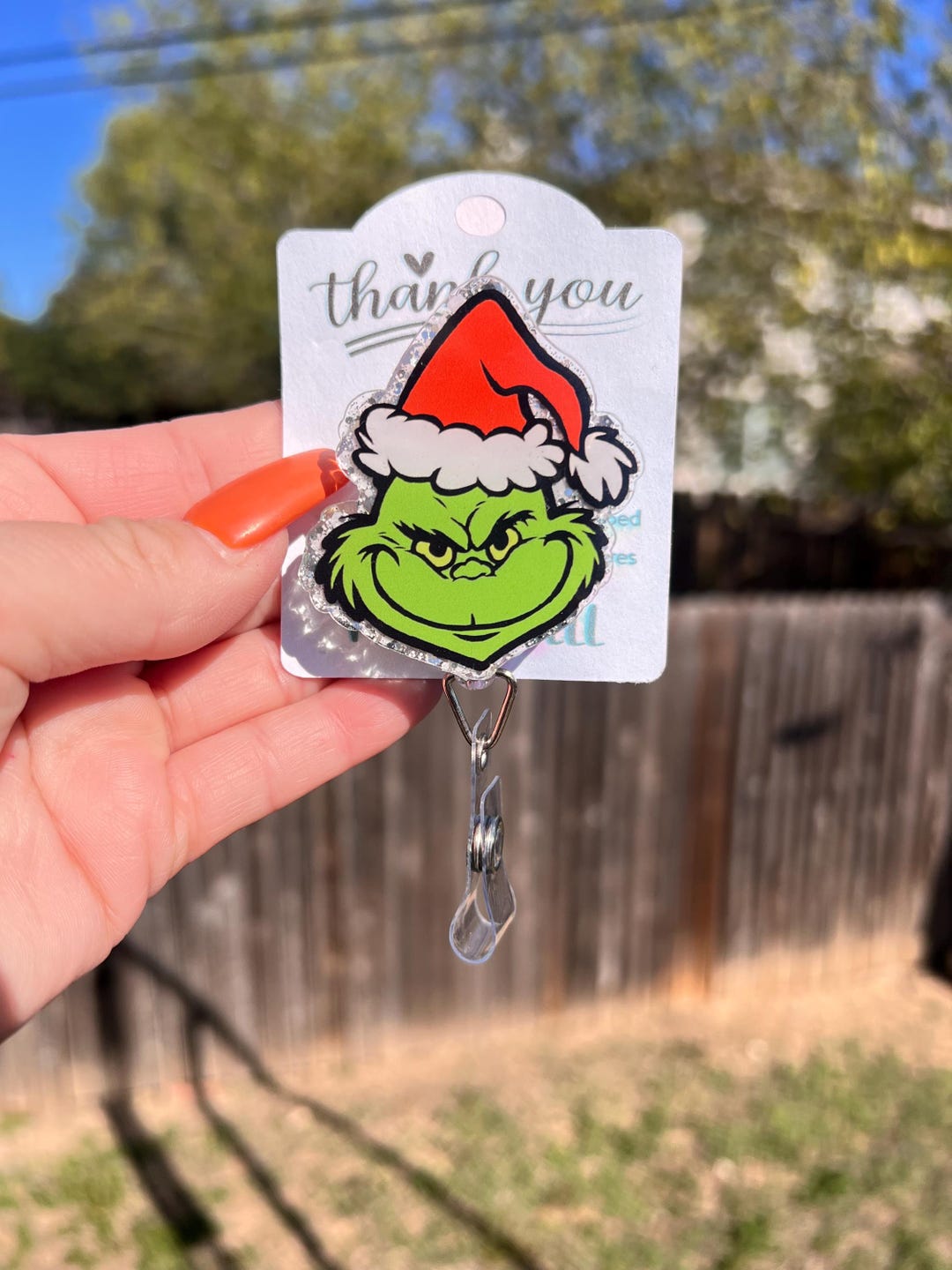 Grinch Green Guy Face Christmas Retractable Badge Reel, Belt Clip - Etsy