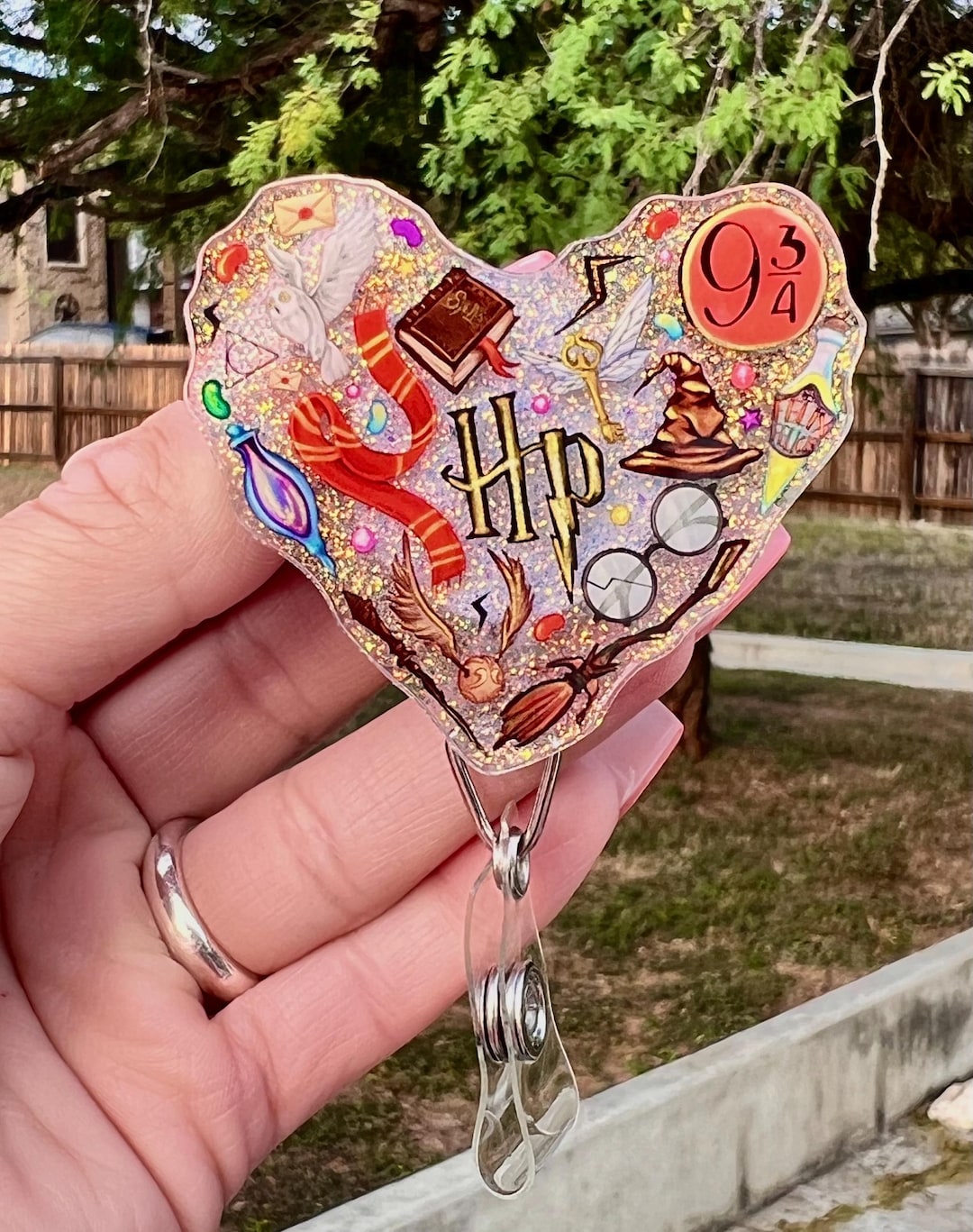 Wizard Potter Badge Reel, HP Badge - Etsy