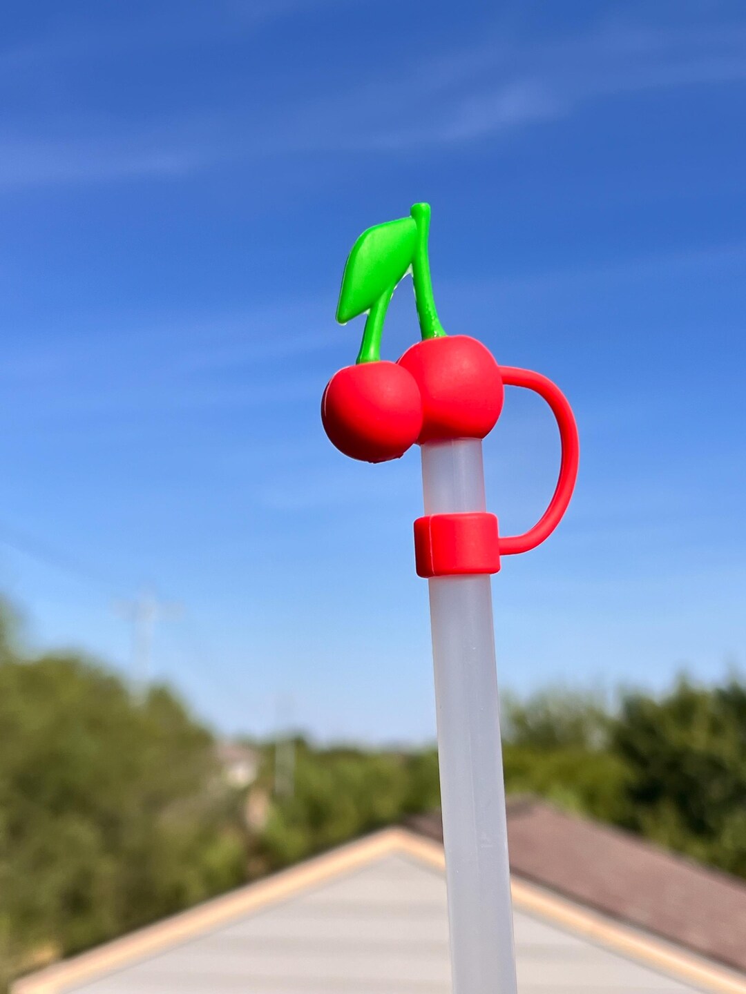 3D Cherry Straw Topper: Adorable Cup Accessory - Etsy