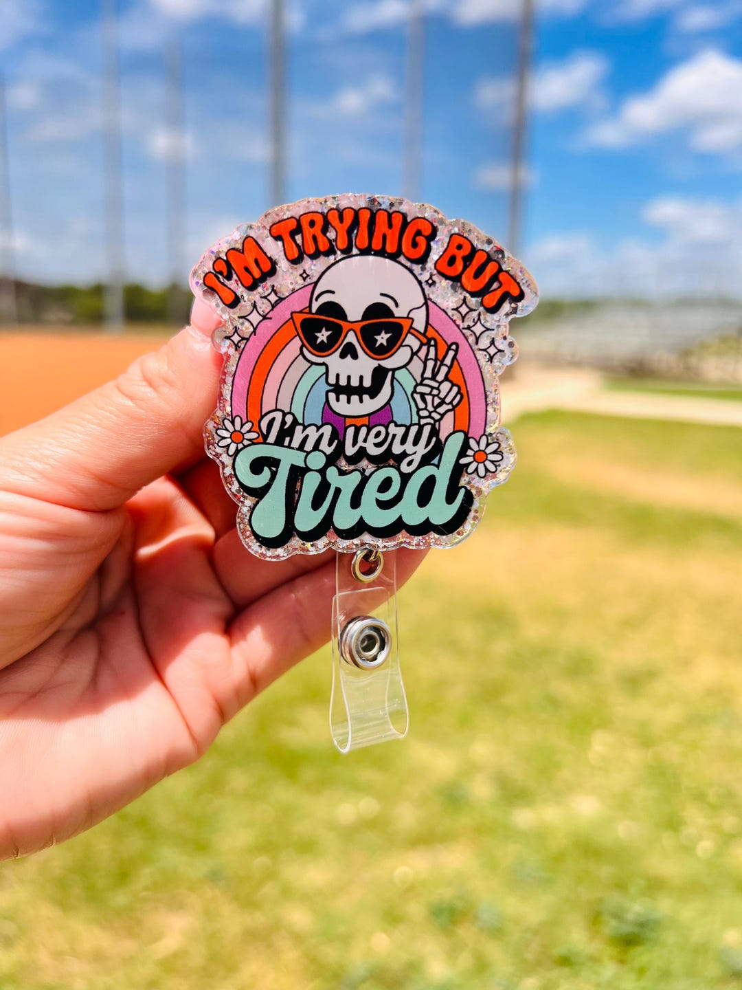 I'm Trying but I'm Very Tired Badge Reel - Etsy