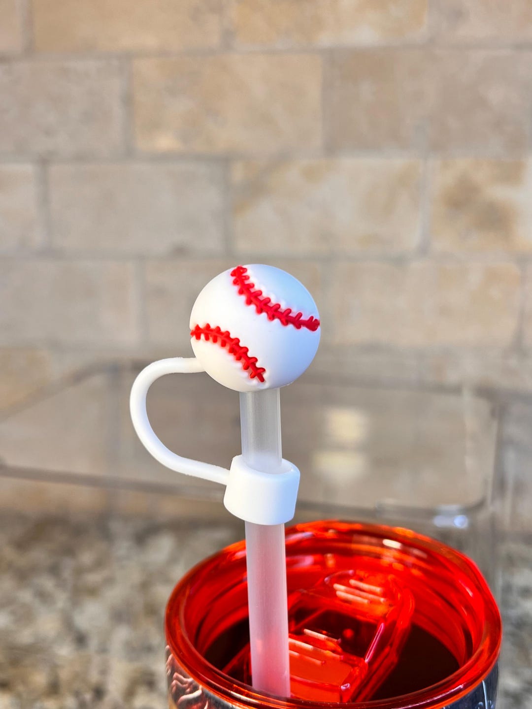 3D Baseball Straw Topper: Sport Cup Accessory - Etsy