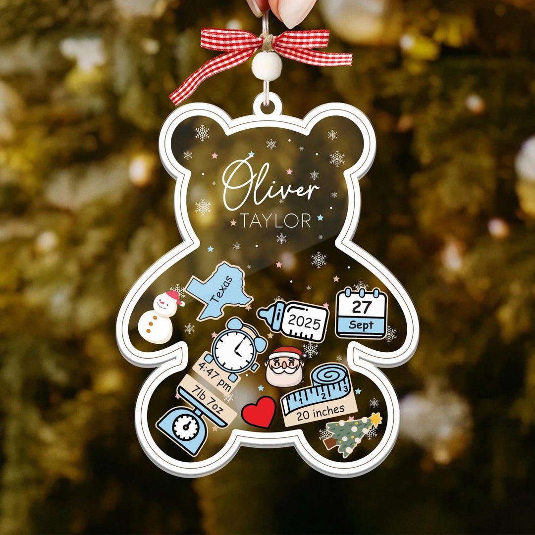 Personalized Baby's First Christmas Ornaments 2025: Birth Stats Babies ...