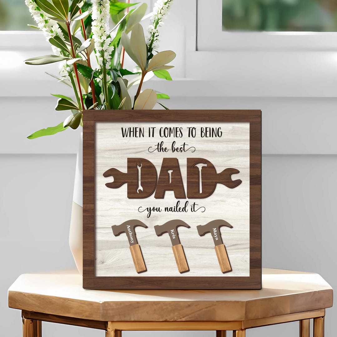 Personalized Dad Wood Sign – You Nailed It Tool-themed Father's Day ...