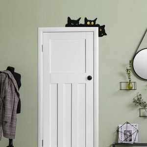 Funny Peeking Cat Door Topper, Halloween Cat Decor Sign, Door Frame ...