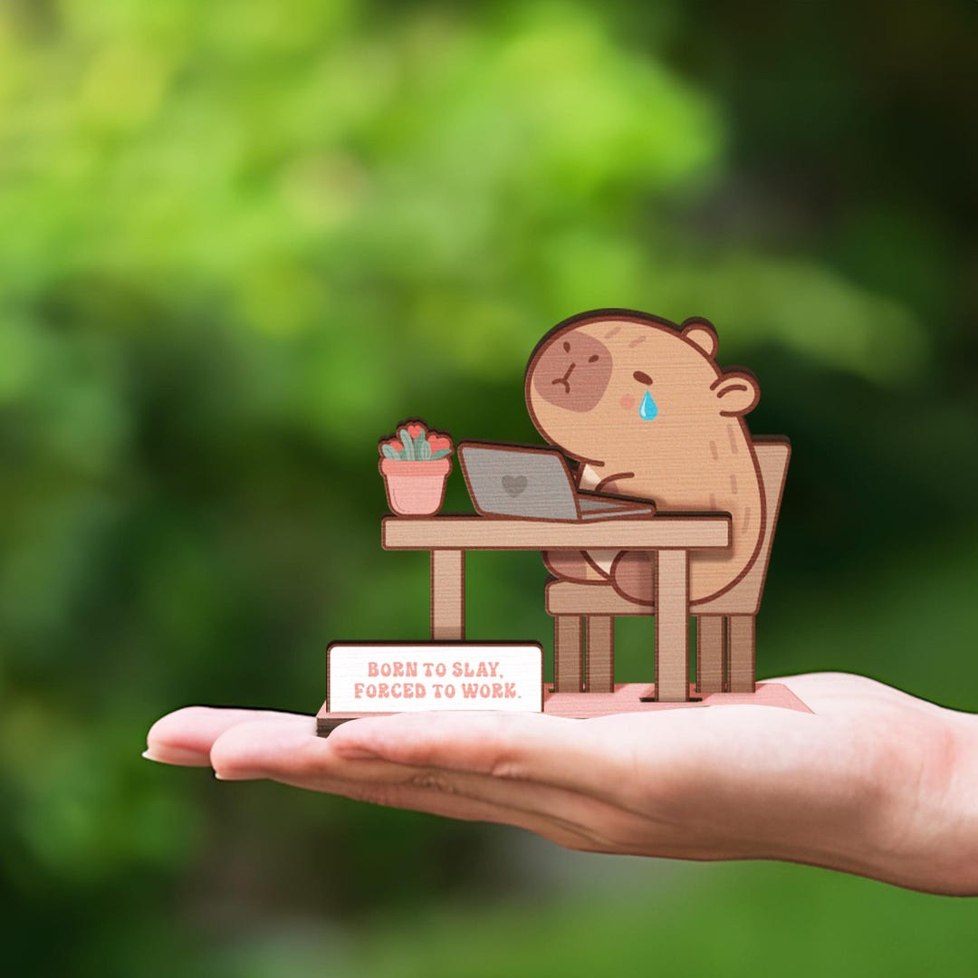 Born to Slay, Forced to Work Capybara Desk Companion – Cute Coworker ...