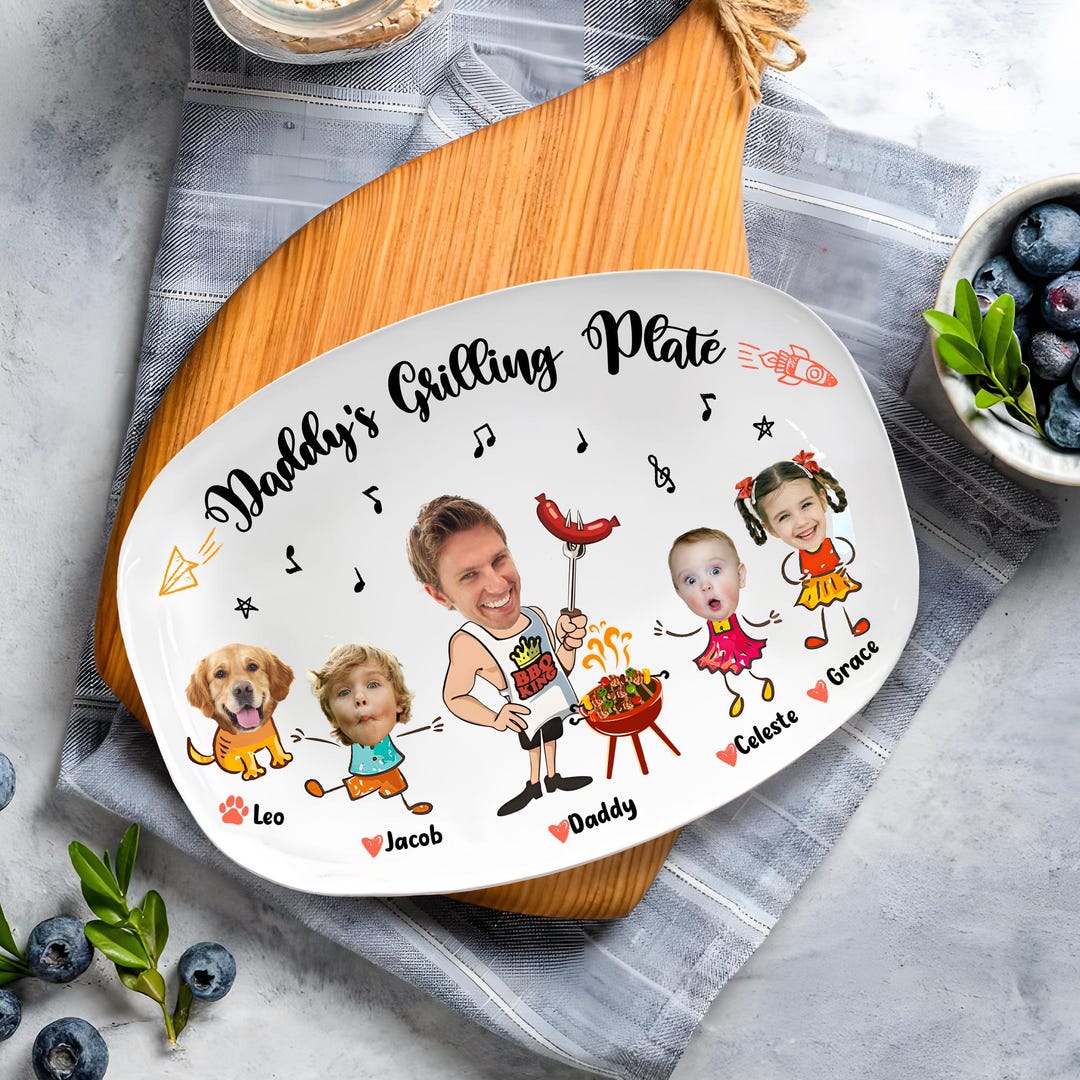 Fathers Day Gift for Dad From Kids, Daddy Grilling Platter, Funny Dad ...