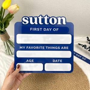 Acrylic First Day of School Sign, Personalized School Sign, Back to ...