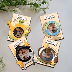 Personalized Father’s Day Photo Magnet Frame, Custom Picture Magnet ...