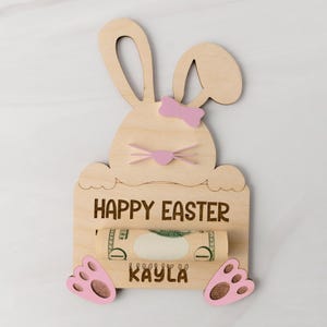 Personalized Easter Bunny Money Holder, Easter Basket Stuffers, Custom ...