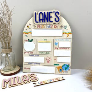 Custom Rainbow First & Last Day of School Interchangeable Sign ...