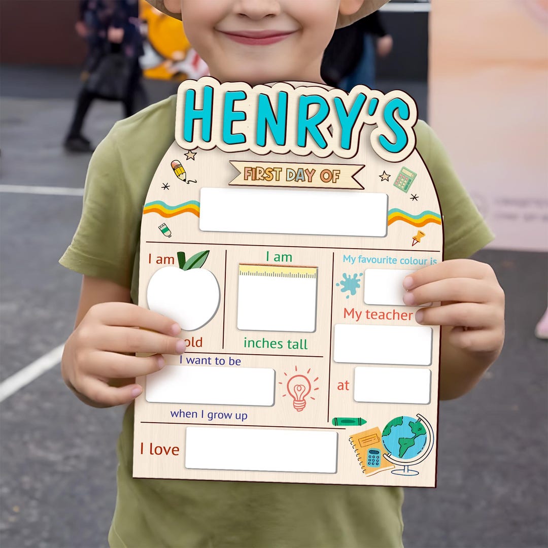 Custom Rainbow First & Last Day of School Interchangeable Sign ...