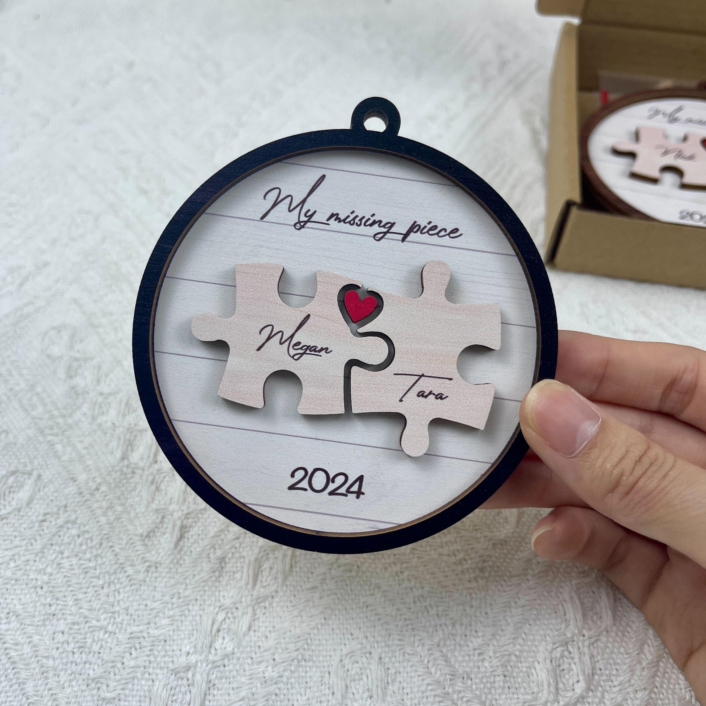 Custom My Missing Piece Ornament, Engraved Couples Christmas Gift ...
