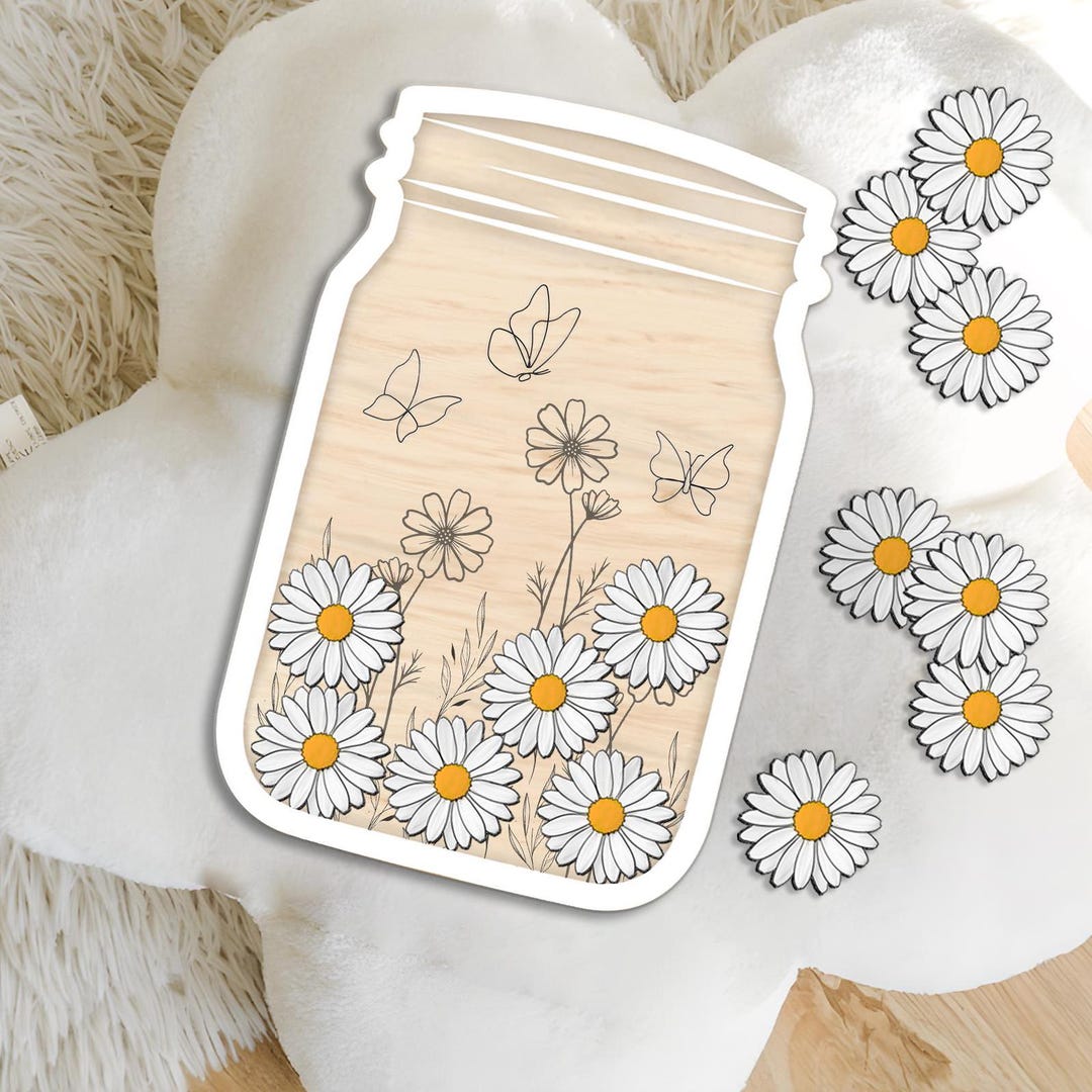 Personalised Daisy Flower Reward Jar, Gift for Teacher, Colorful ...