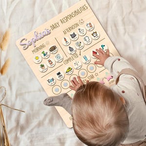 Daily Responsibilities Board Chore Chart for Kids, Cute Routine ...