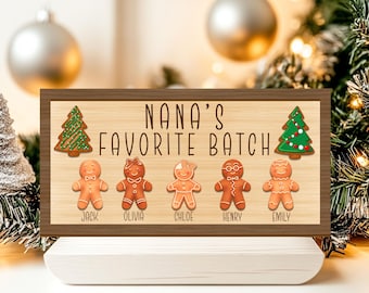 Nana's Favorite Batch Christmas Wooden Sign, Custom Christmas Baking ...