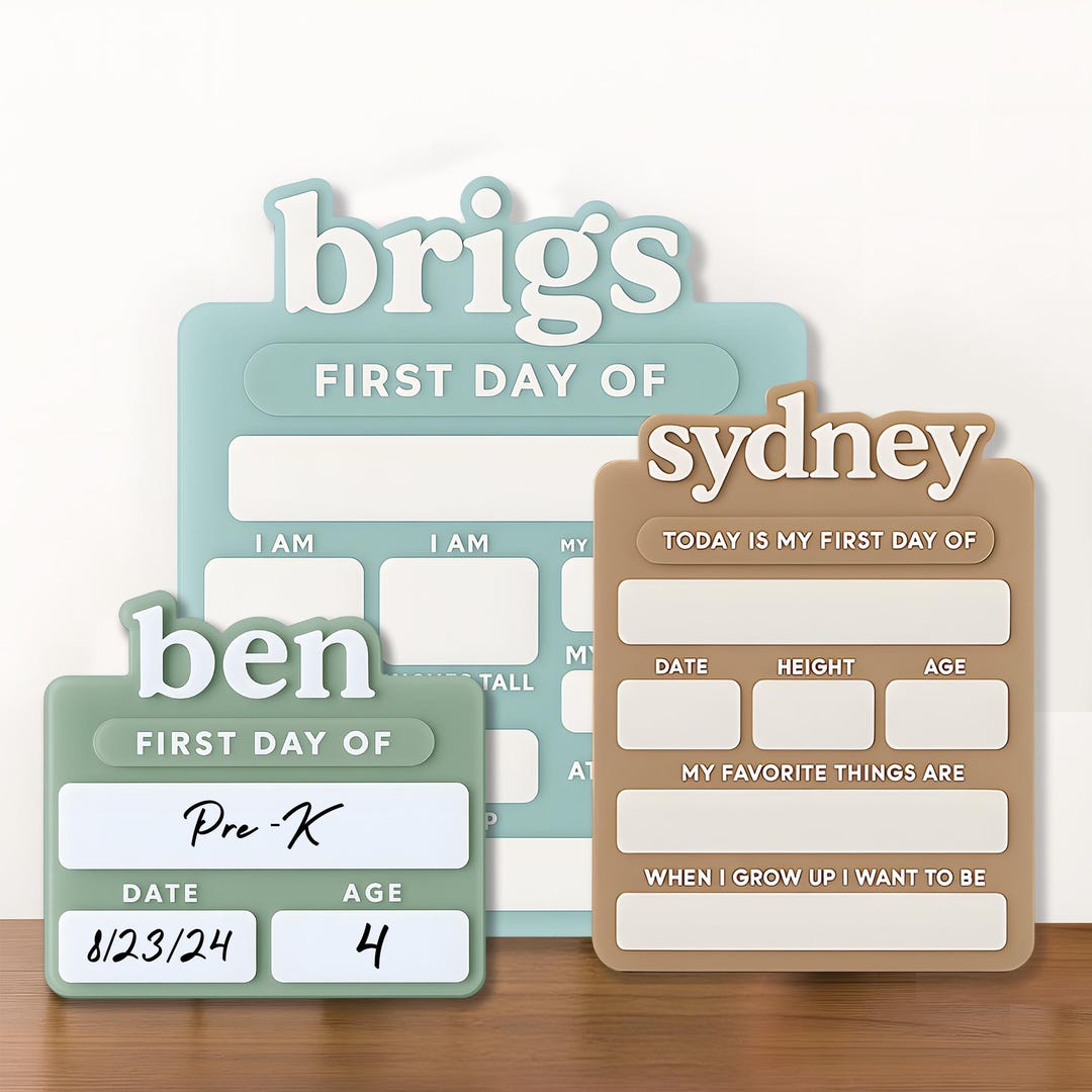 Acrylic First Day of School Sign, Personalized School Sign, Back to ...