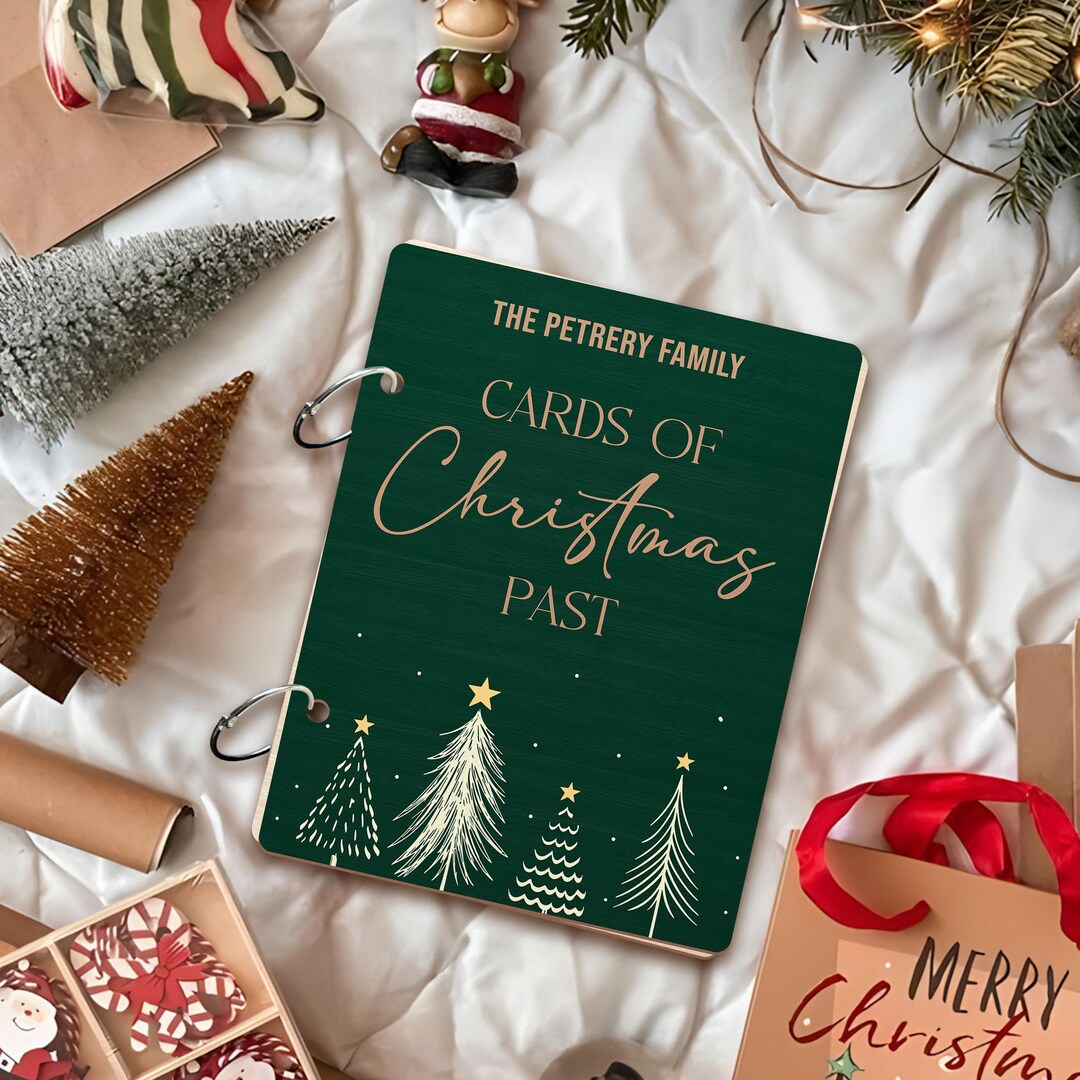 Personalized Christmas Card Holder, Cards Keepsake, Card Storage ...