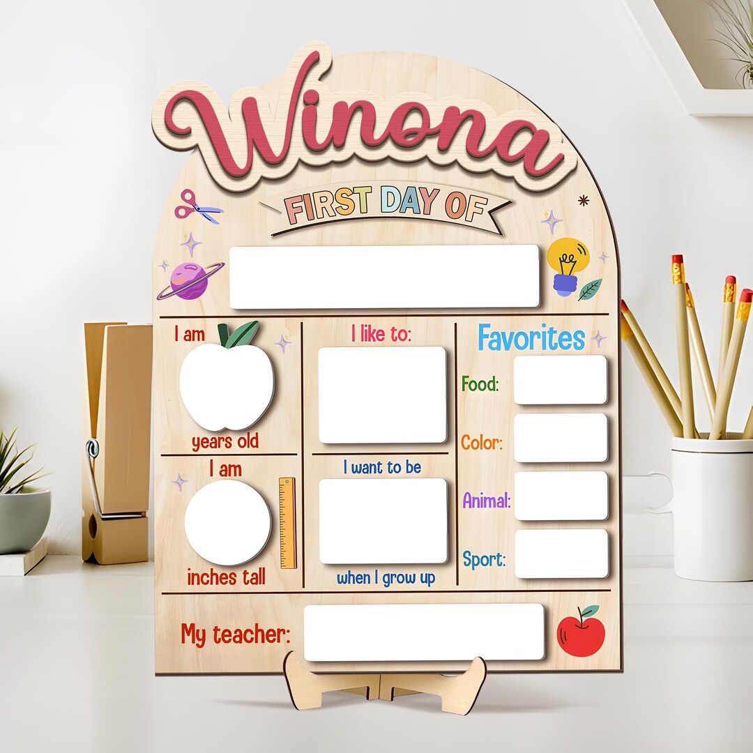 First and Last Day of School Sign, Reusable Back to School Sign for ...