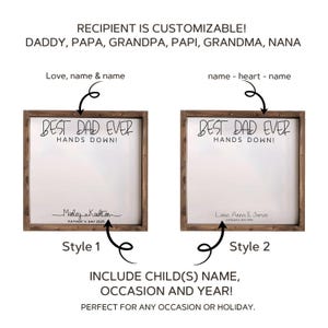 Personalized Father’s Day Handprint Sign, Custom Wooden Gift for Dad ...