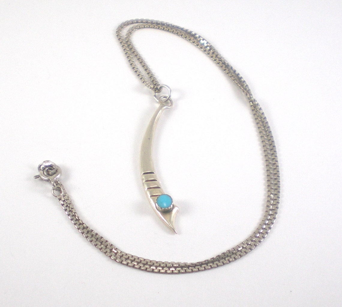Turquoise Sword Necklace Unmarked Sterling Silver Sword - Etsy
