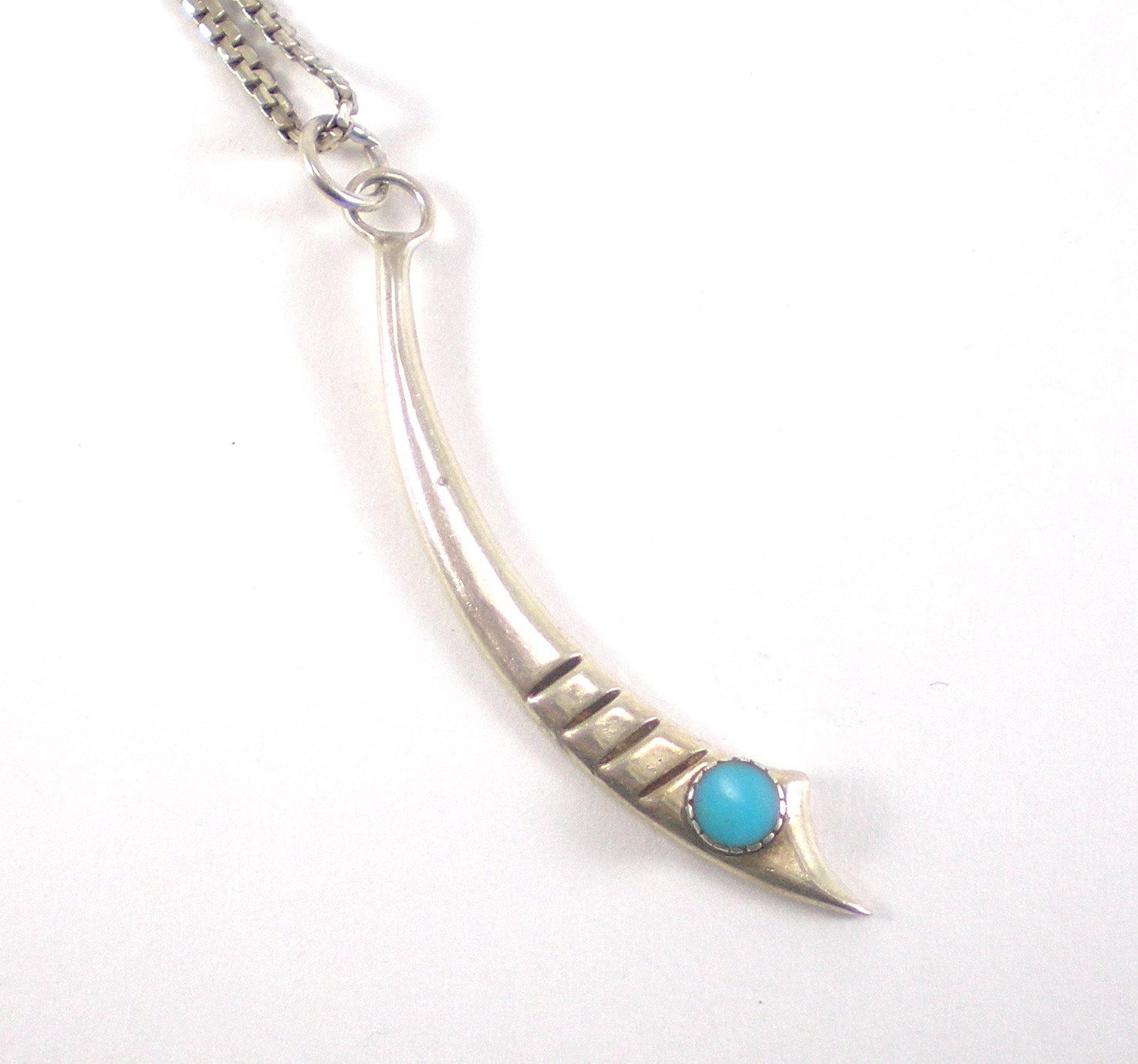 Turquoise Sword Necklace Unmarked Sterling Silver Sword - Etsy